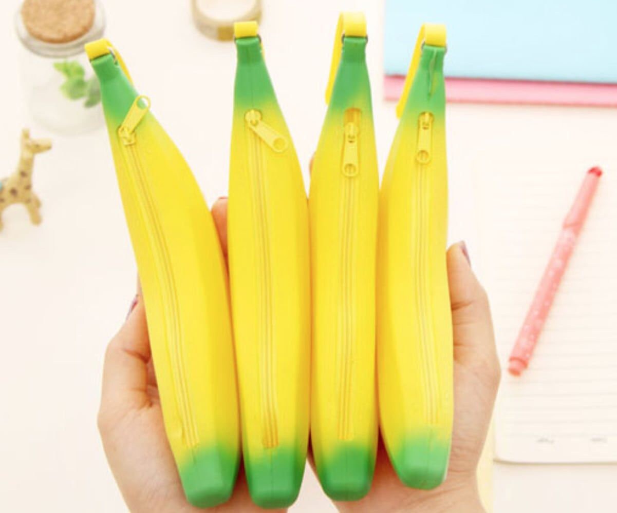 1pc Yellow Banana Silicone Pencil Case Kids Gift Fruit Pen - Etsy