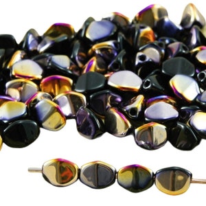 60pcs Black Half Pinch Bicone Faceted Spacer Czech Glass Beads 5mm - Etsy
