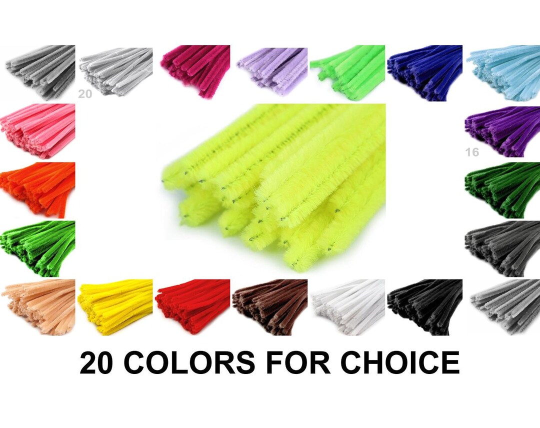 20pc Fuzzy Chenille Wire Sticks Length Chenille and Wires Various ...