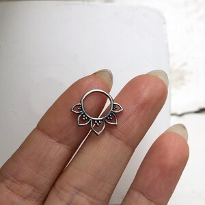 Flor Brass Septum Piercing Fine Lines Nose Piercing Bohemio Indian ...