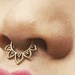 Flor Brass Septum Piercing Fine Lines Nose Piercing | Etsy