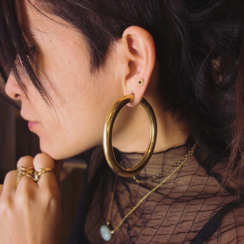 HUGE. Big Ear Weight Ring Ear Weights Brass Ear Weight - Etsy