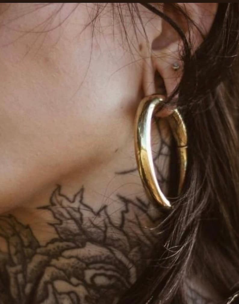 Big Ear Weight Ring Ear Weights Brass Ear Weight | Etsy