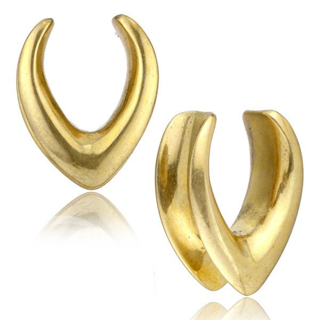 V Shaped Saddle Hanger V Plug Horseshoe Tunnel Gauged Ears Ear Tunnel ...