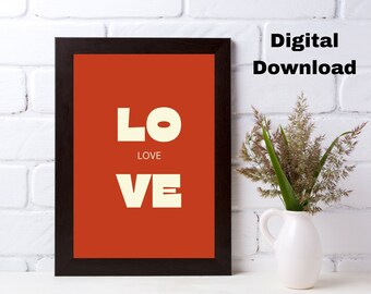 Love Digital Download Ready to Print - Etsy