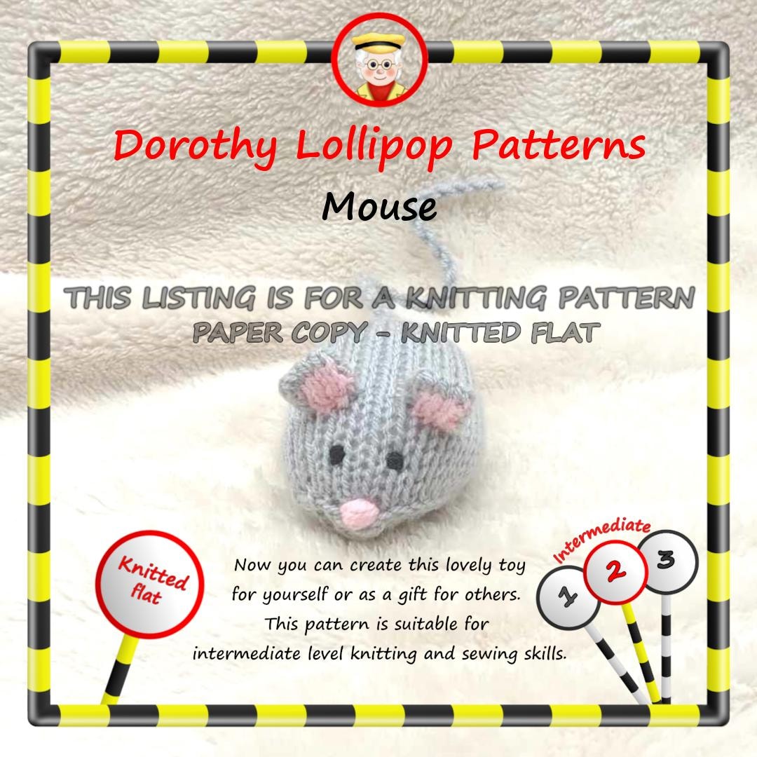 Knitting Pattern for Mouse (knitted Flat). Paper Copy. - Etsy