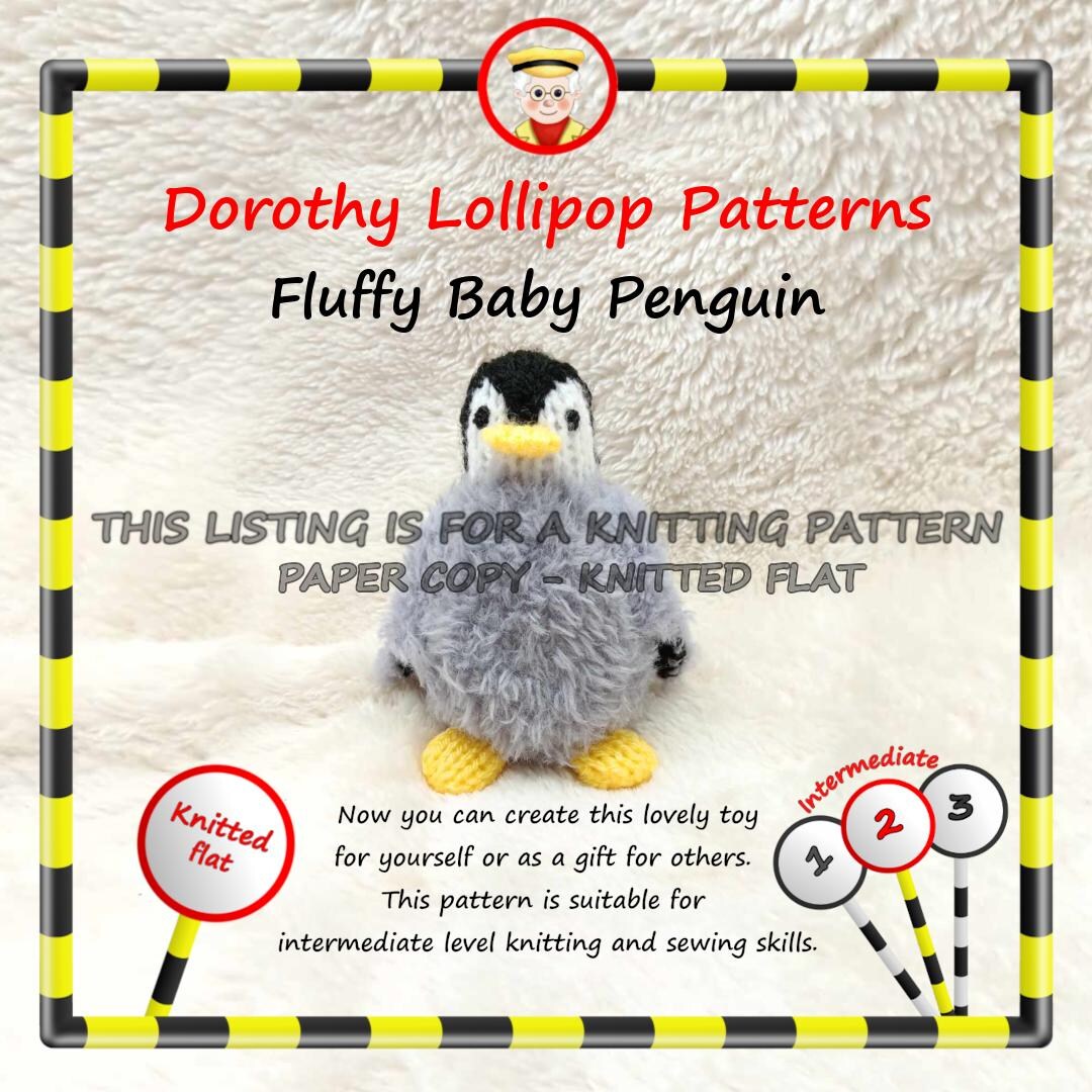 Knitting Pattern for Fluffy Baby Penguin (knitted Flat). Paper Copy. - Etsy