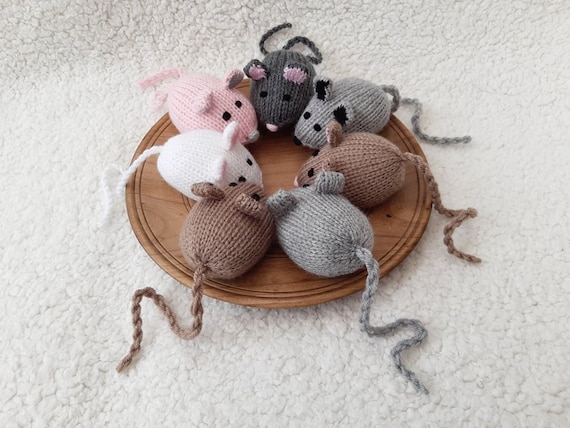 Hand-knitted Toy Mouse | Etsy