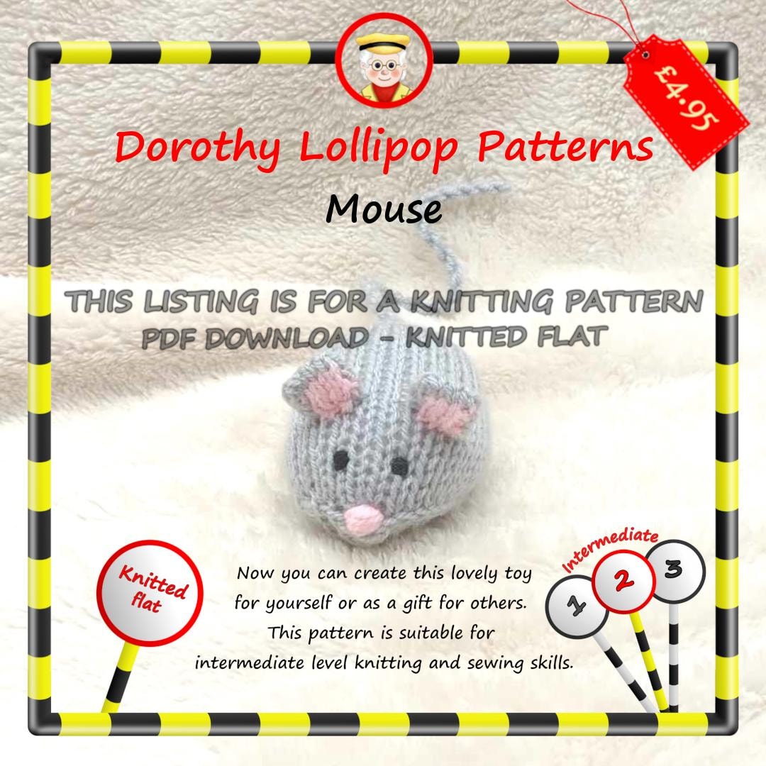 Knitting Pattern for Mouse (knitted Flat). PDF Download - Etsy