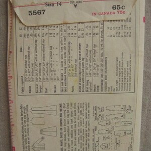 1964 Simplicity Pattern 5567, Size 14, Uncut, Includes A-line Skirt ...