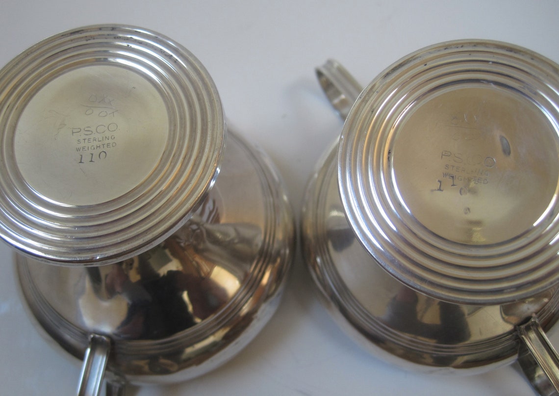 Sterling Silver Creamer & Sugar Bowl Psco/preisner Silver Co. - Etsy