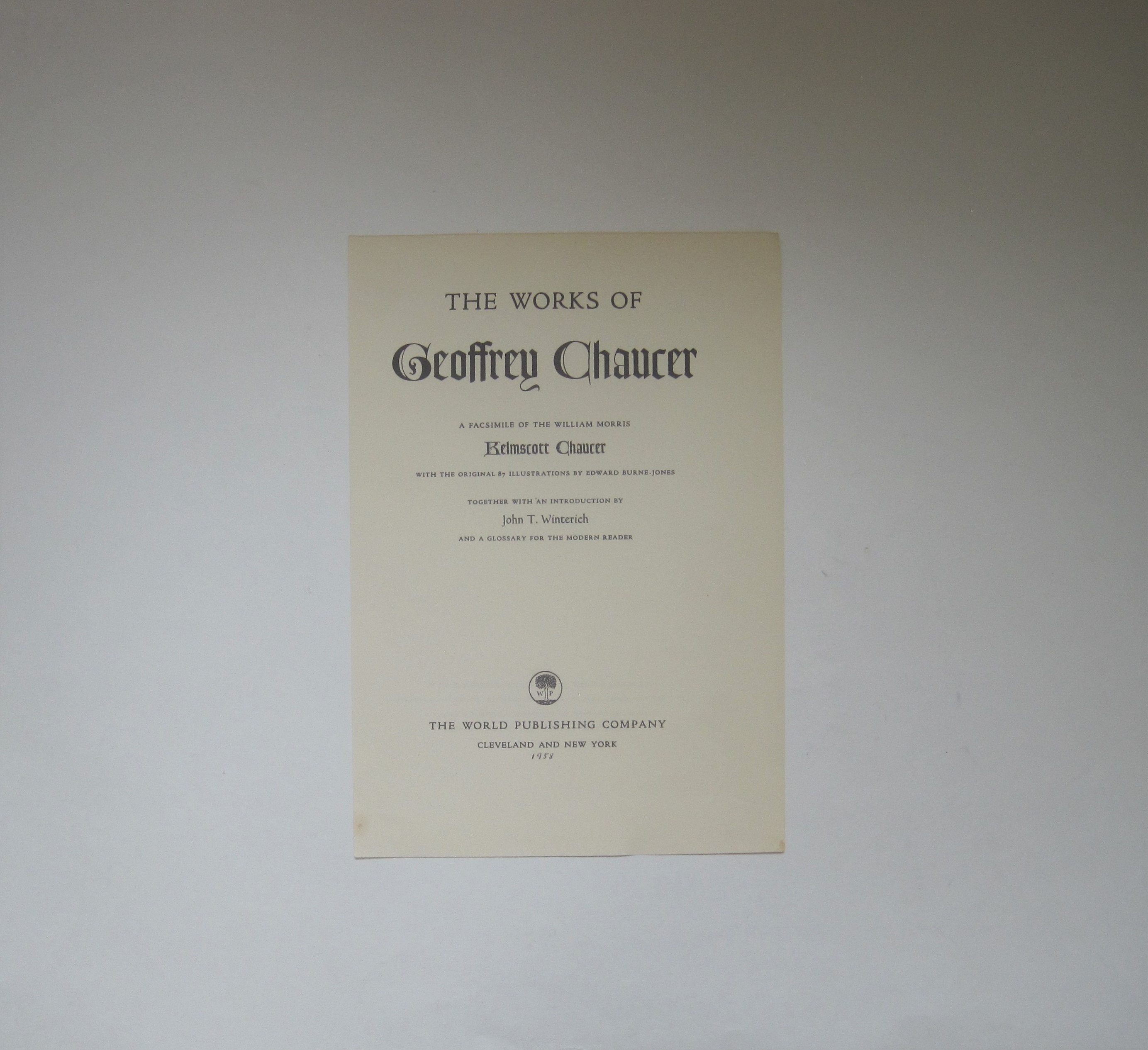 Romaunt of the Rose-facsimile Page, Works of Geoffrey Chaucer kelmscott ...