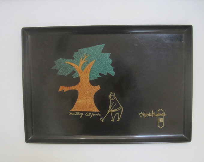 Couroc Inlaid Serving Tray the Mark Thomas Inn, 12.5 X 18, Golfer ...
