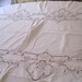 Vintage Linen Cutwork Tablecloth/table Cover, 96 X 68, Cream W/ Beige ...