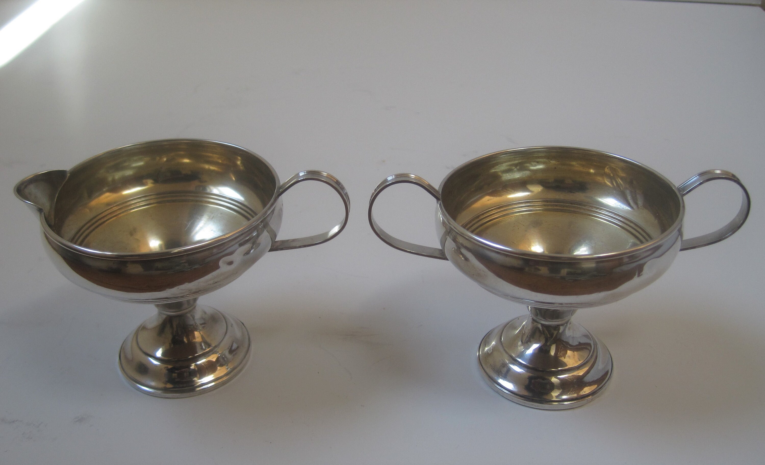 Sterling Silver Creamer & Sugar Bowl, Psco/preisner Silver Co. 110 ...