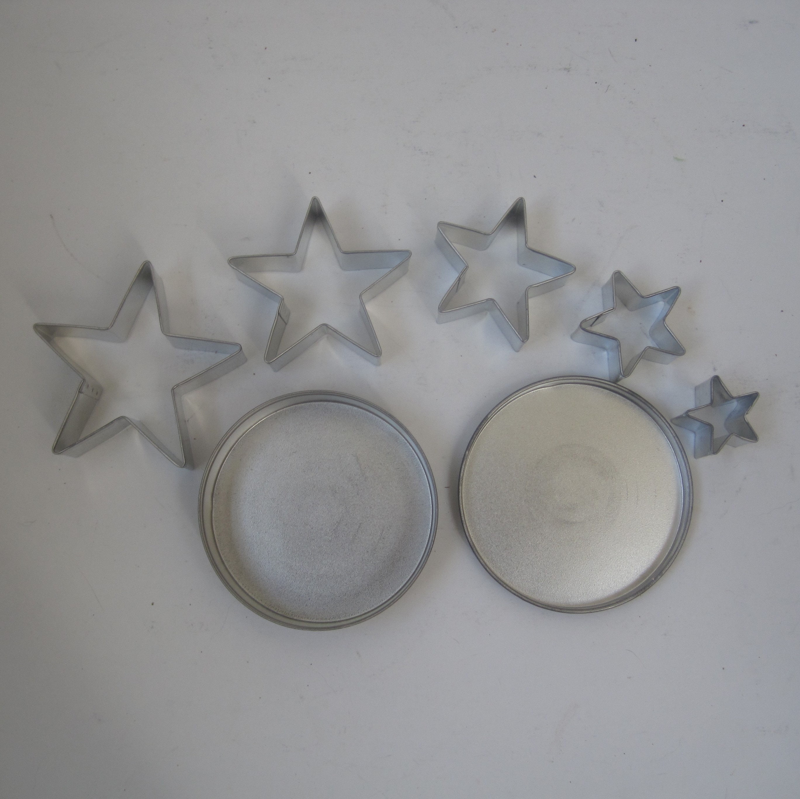 Five Star Shapes Cookie Cutters, 1.25 to 3.5 in Metal Box, Vintage ...