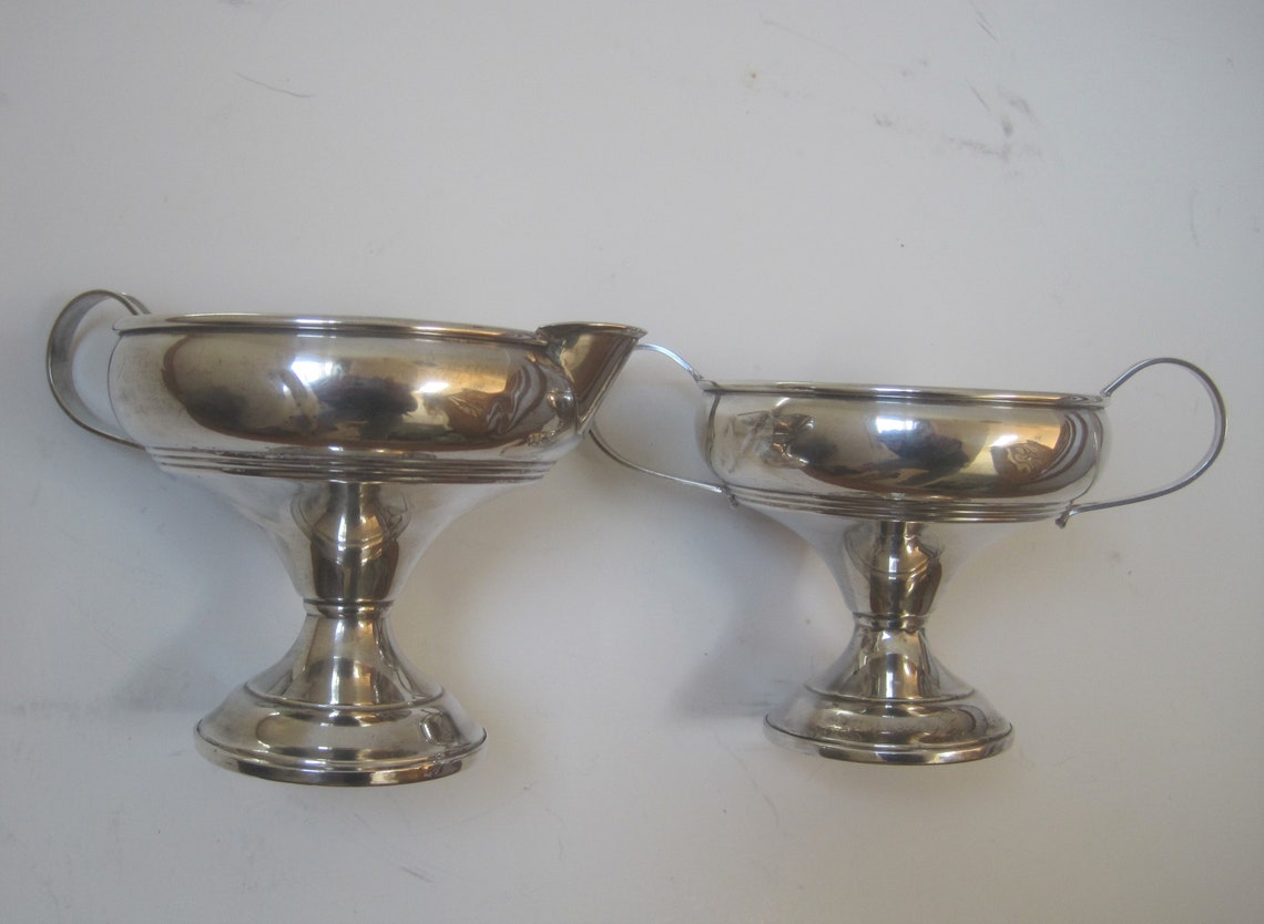 Sterling Silver Creamer & Sugar Bowl Psco/preisner Silver Co. - Etsy