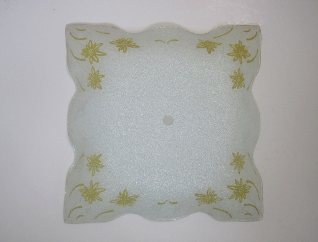 Midcentury Style Light Shade, Ceiling Mount Fixture, White Frosted ...