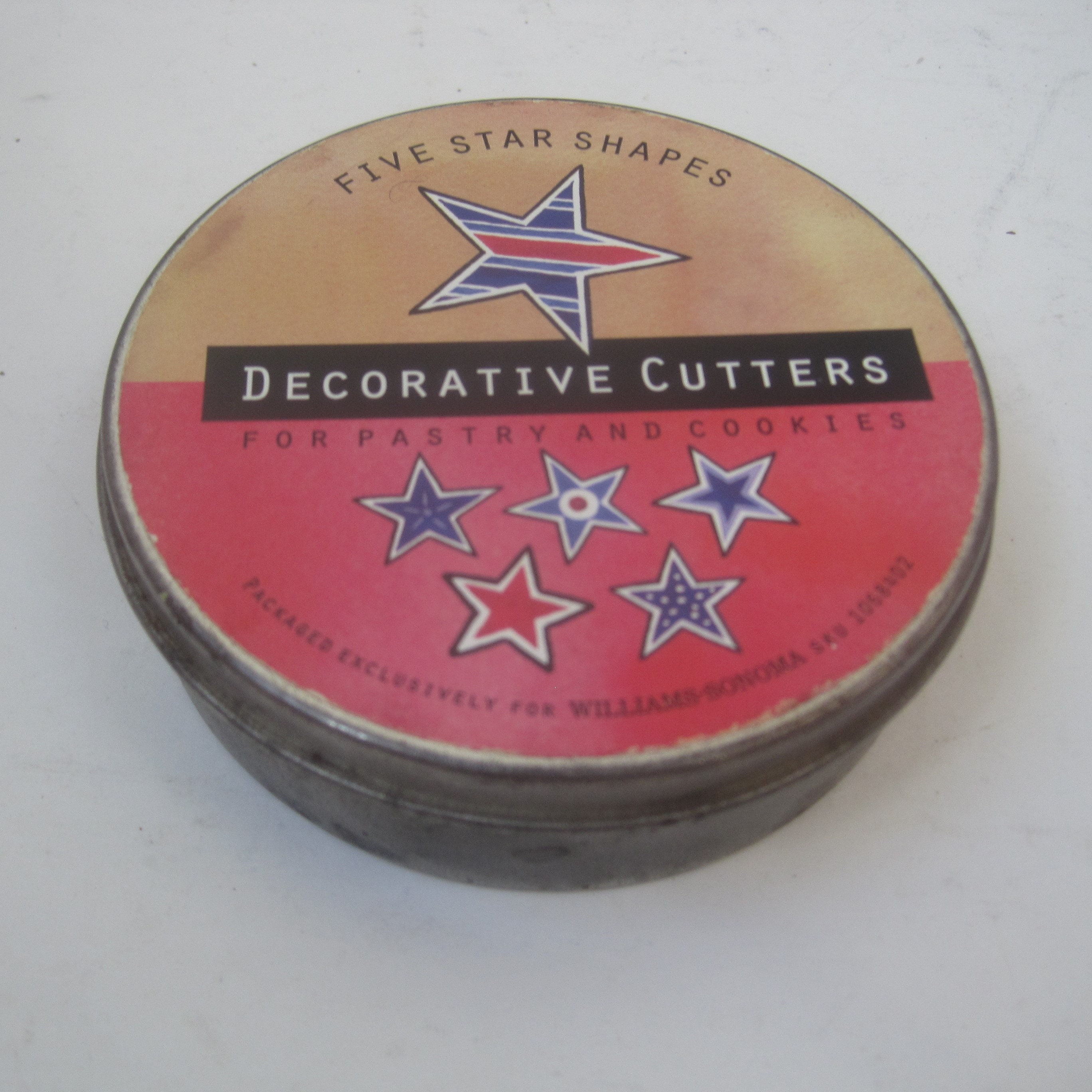 Five Star Shapes Cookie Cutters, 1.25 to 3.5 in Metal Box, Vintage ...