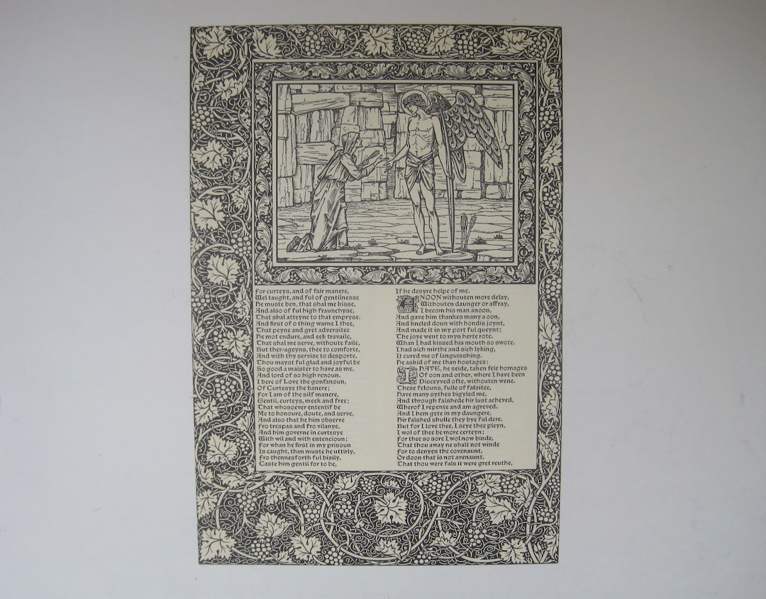 Romaunt of the Rose-facsimile Page, Works of Geoffrey Chaucer ...