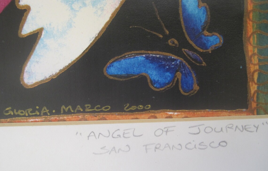 Gloria Marco Signed Reproduction "angel of Journey", 5" X 7.5", San ...