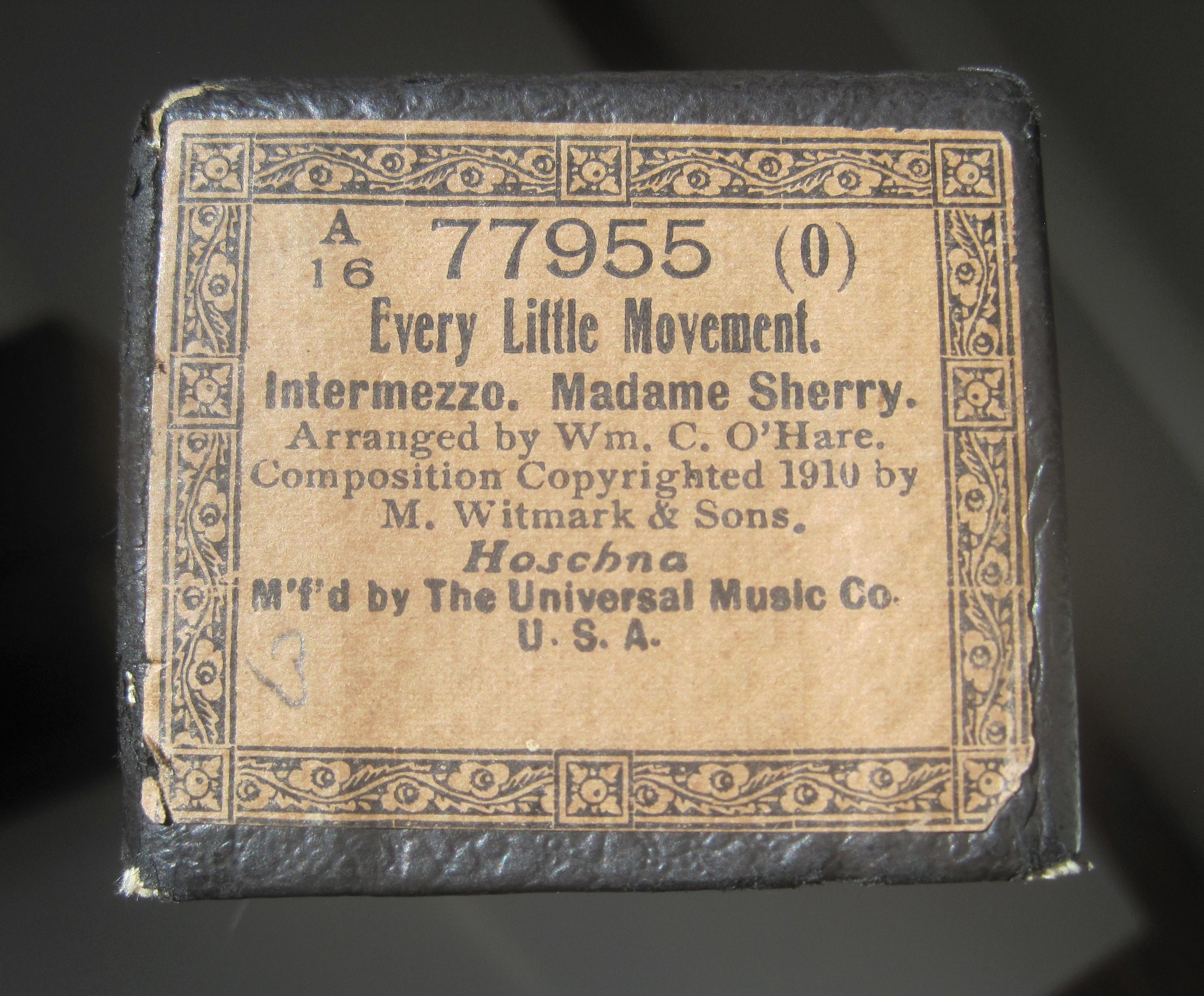 3 Antique Player Piano Roll Boxes, Universal Music Co and Brown & Ayer ...