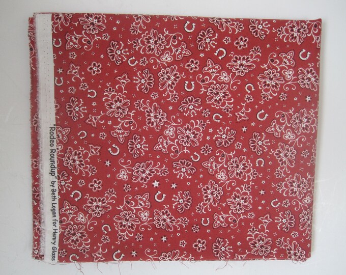 Rodeo Roundup Western Theme Fabric Length, 37 X 44, 100% Cotton Paisley ...