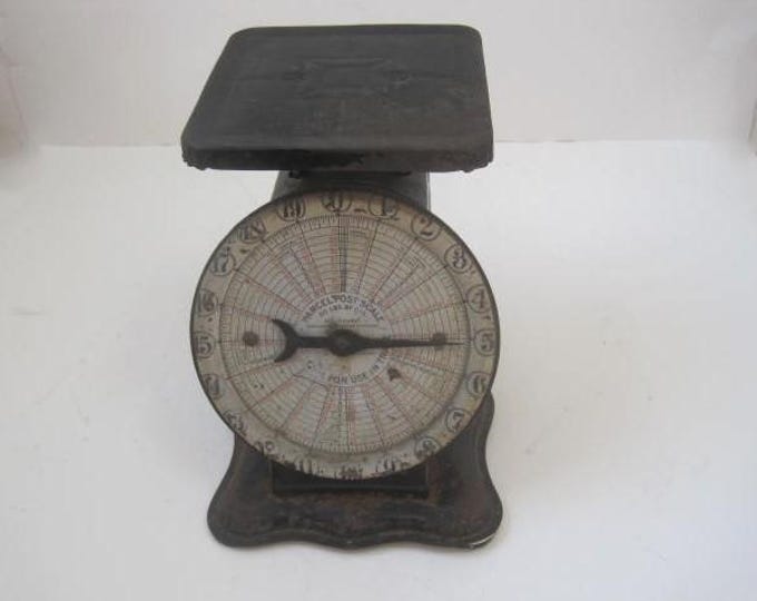 Antique Black Metal Postal Scale, 8 X 6", as Found, Rustic, Rusty, Non ...