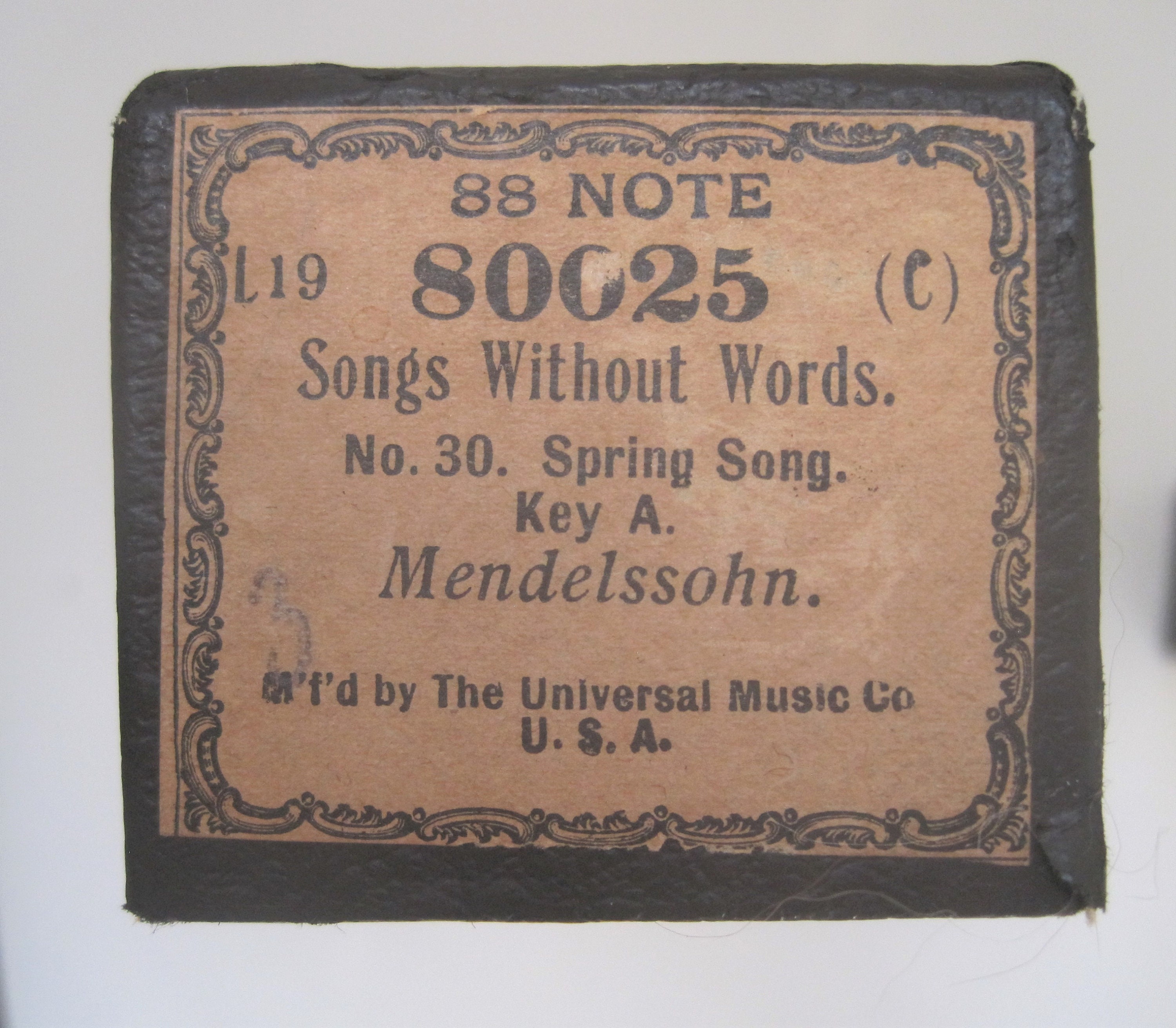 3 Antique Player Piano Roll Boxes, Universal Music Co, 12.5, Original ...