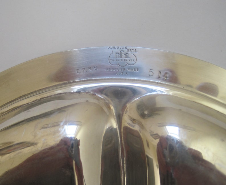 Silver Plate Three-part Dinner Plate/buffet Plate/serving Dish, 8.875 ...