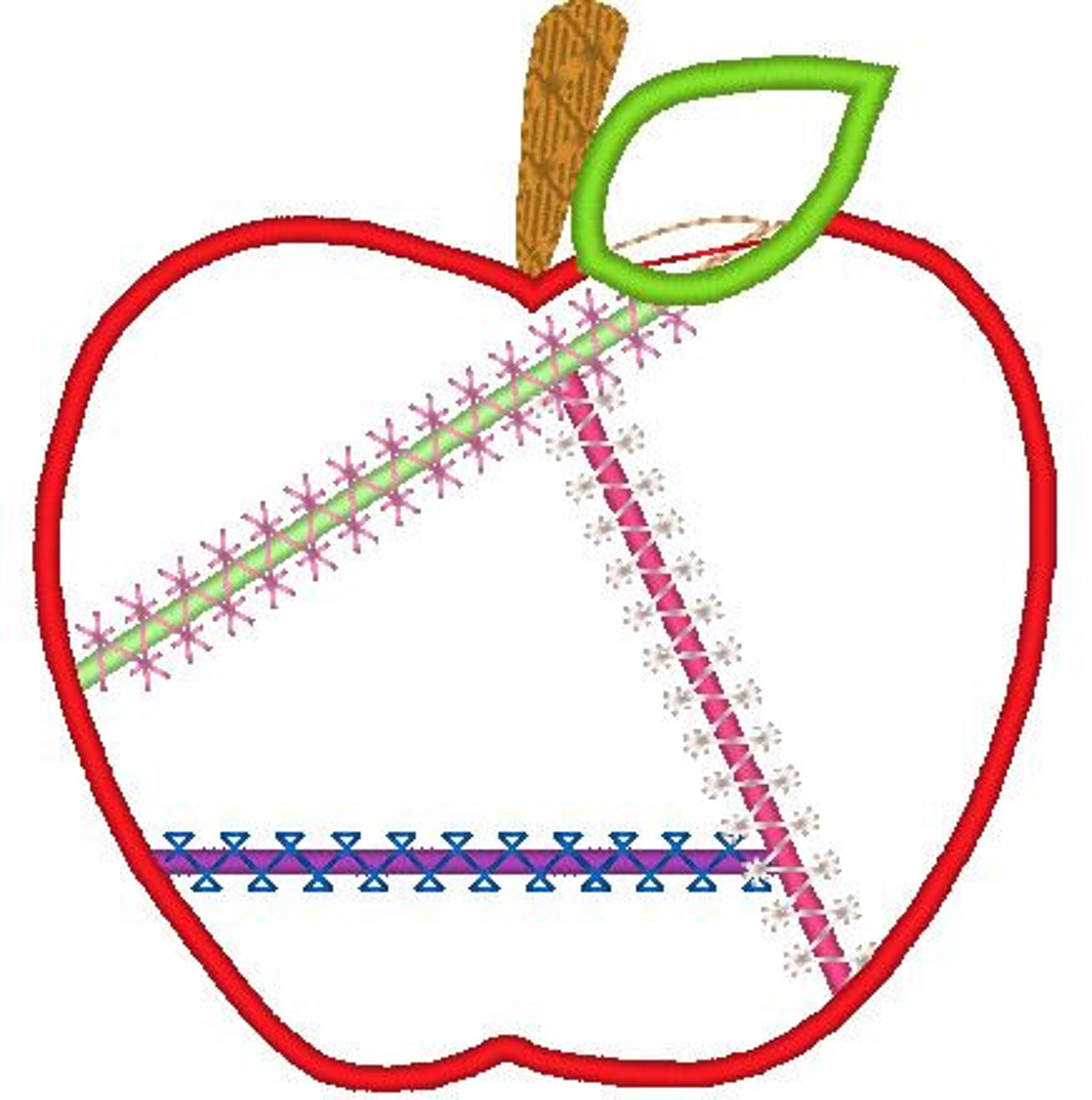 Crazy Patch Apple Machine Applique Design Digital Download | Etsy