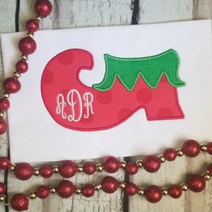 Elf Shoe Machine Applique Design, Christmas Embroidery - Etsy