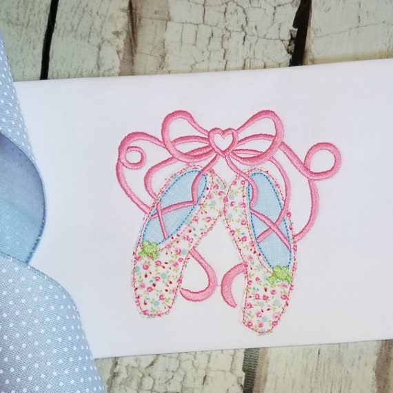 Ballet Shoes Machine Applique Design Ballerina Embroidery - Etsy