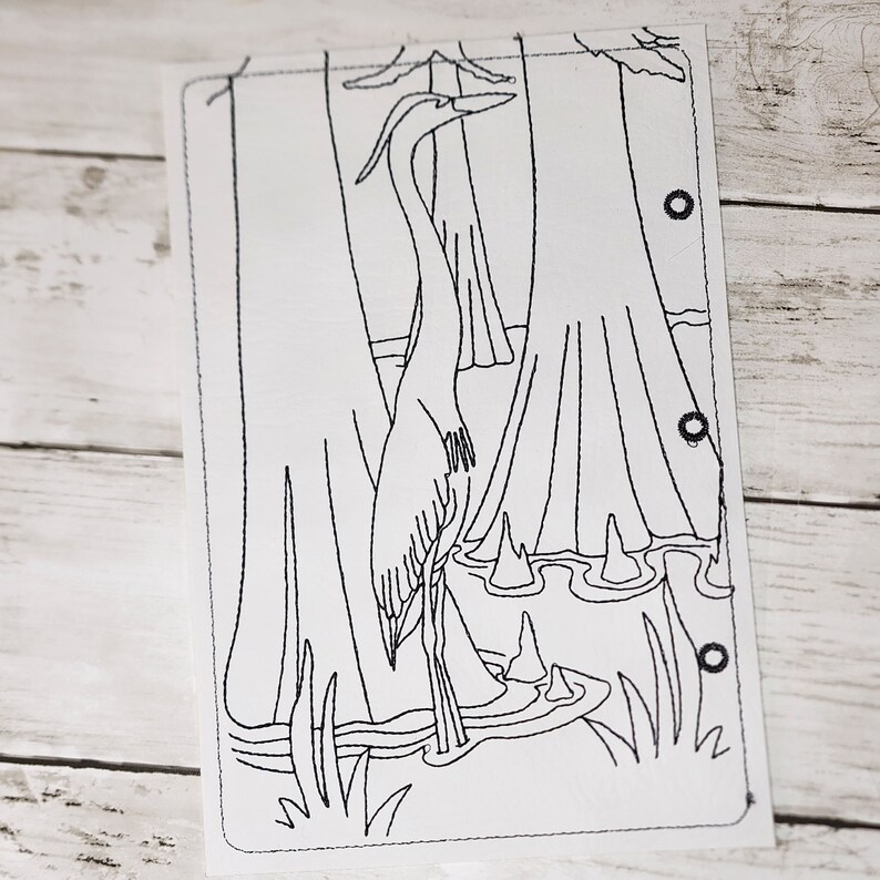 In the Hoop Embroidery Coloring Pages Louisiana Swamp - Etsy