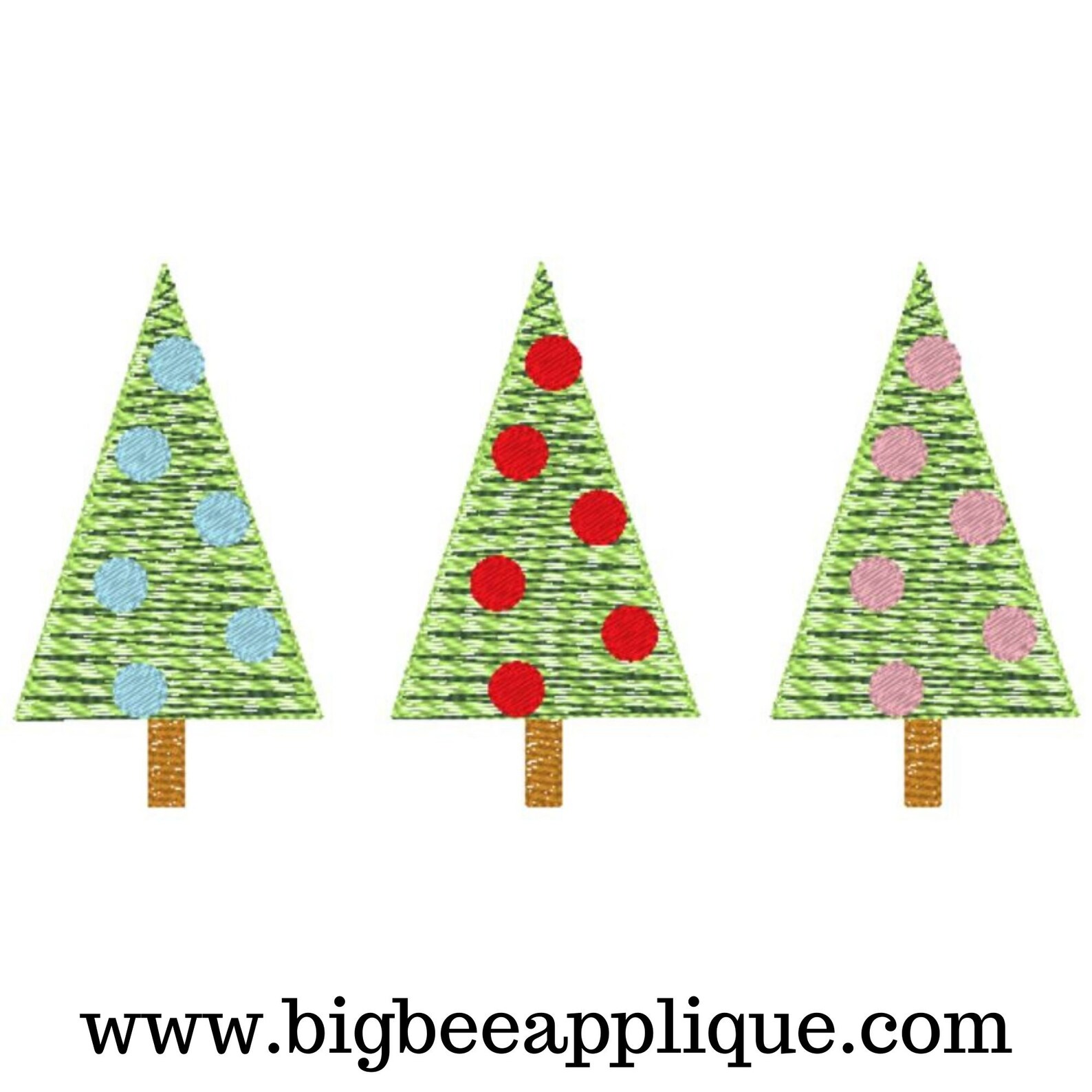 Christmas Tree Trio Machine Embroidery Design Christmas | Etsy