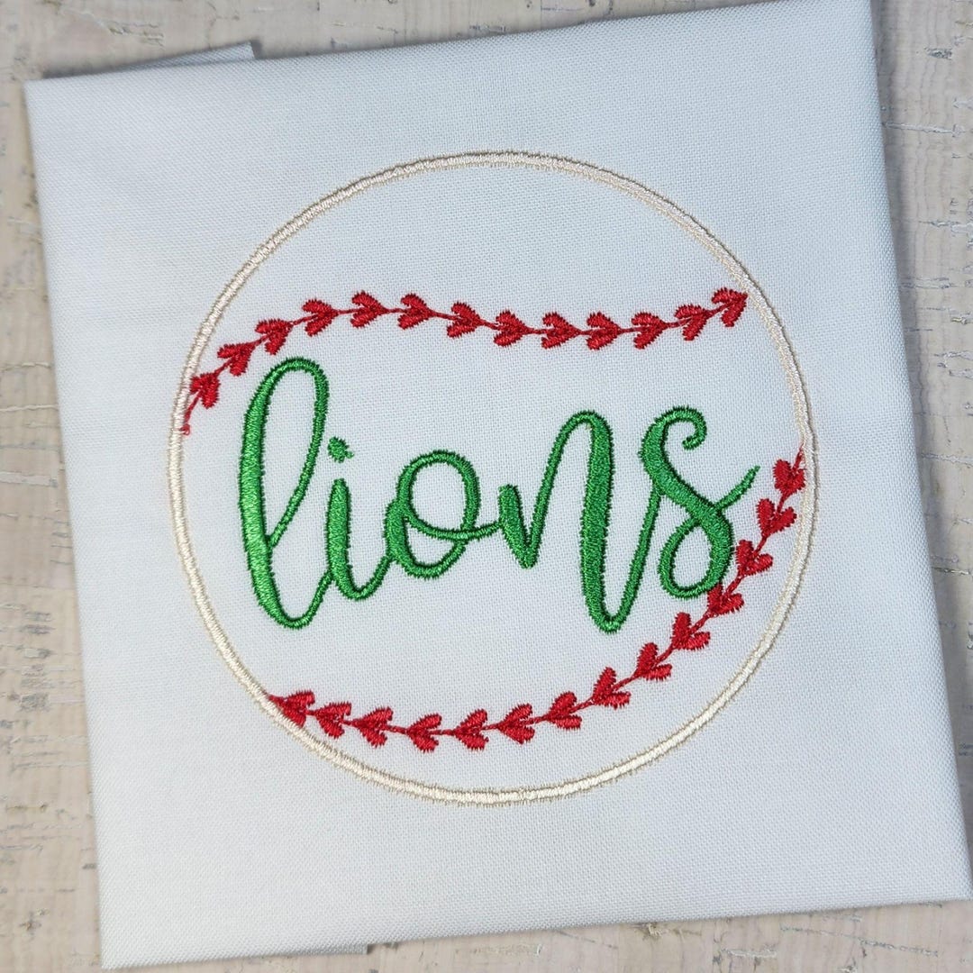 Lions Baseball Machine Embroidery Pocket Design 3.75 Inch - Etsy