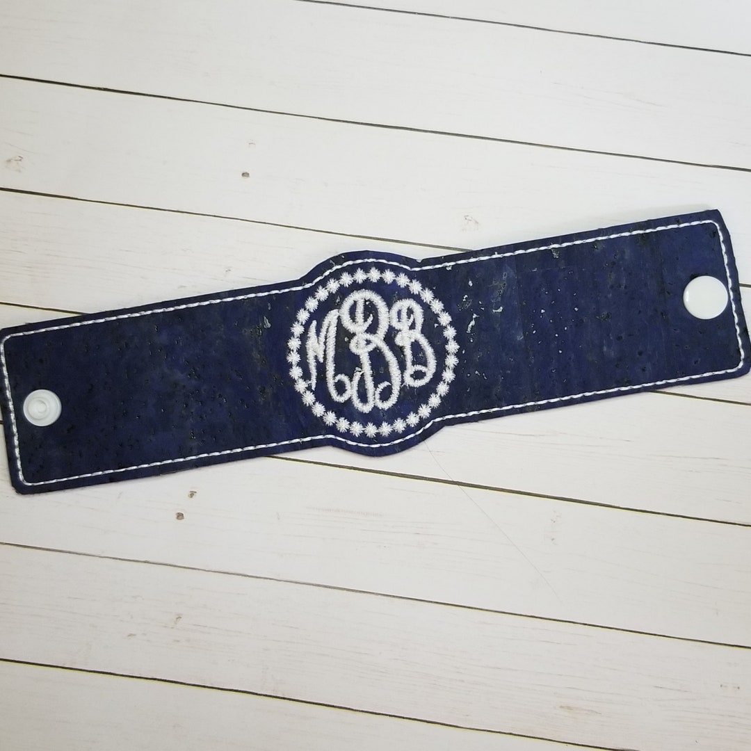 In the Hoop Bracelet Machine Embroidery Design, ITH Monogram Applique ...