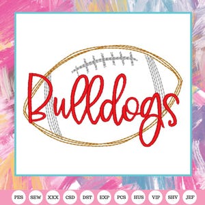 Bulldogs Football Machine Embroidery Pocket Design for T-shirts - Etsy