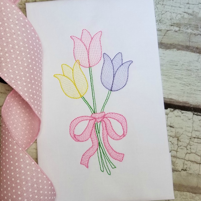 Tulip Embroidery - Etsy