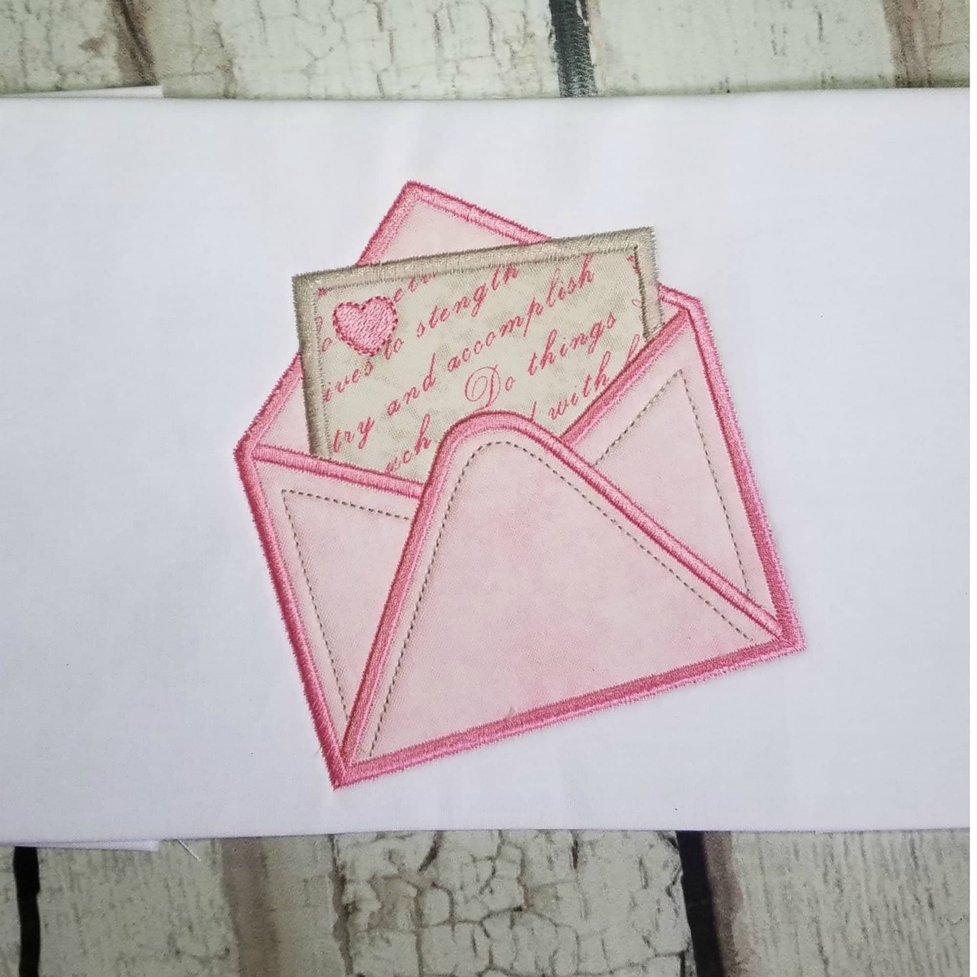 Love Letter Valentines Day Machine Applique Design, Heart Embroidery ...