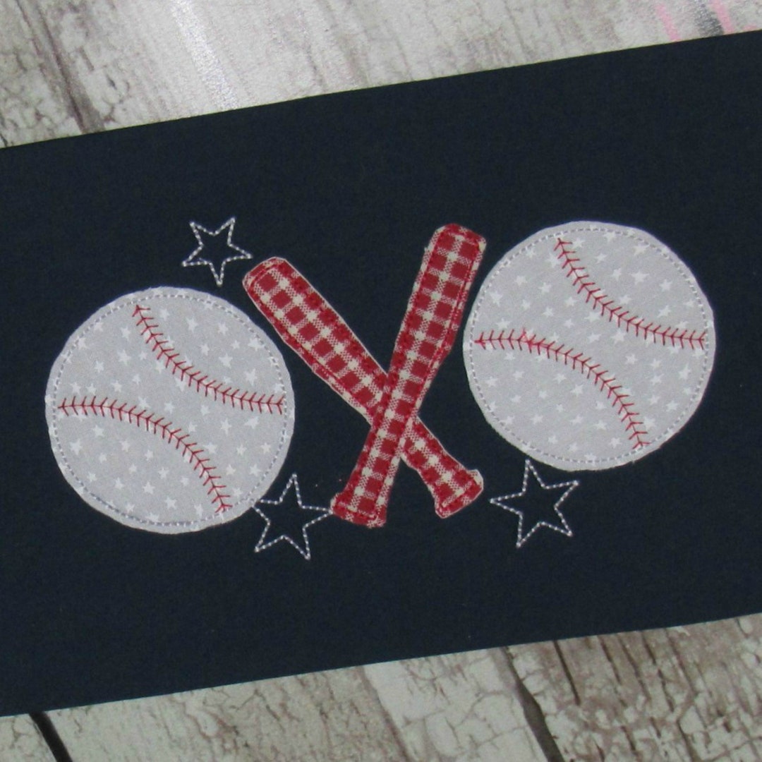 Baseball and Bat Machine Applique Design With Stars - Etsy