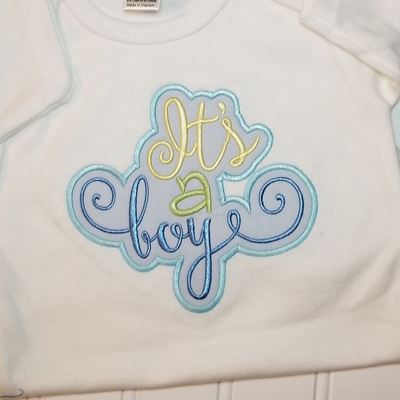 Baby Boy Machine Embroidery Applique Design It's a Boy | Etsy