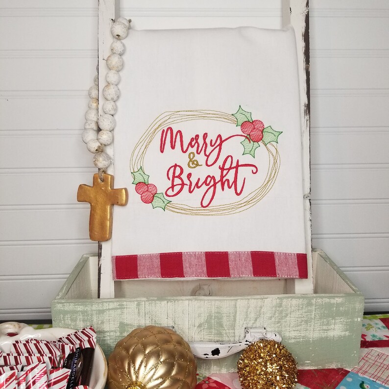 Christmas Frame Machine Embroidery Design Set Holly - Etsy