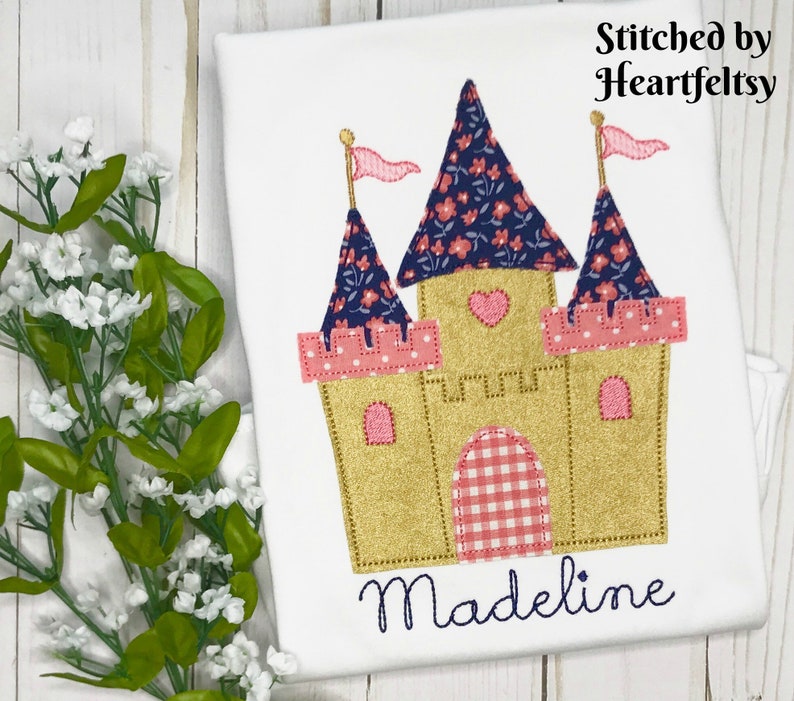 Princess Castle Machine Applique Design, Princess Applique Design - Etsy