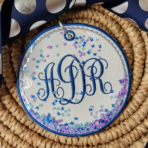 Glitter Bag Tag in the Hoop Machine Embroidery Design - Etsy