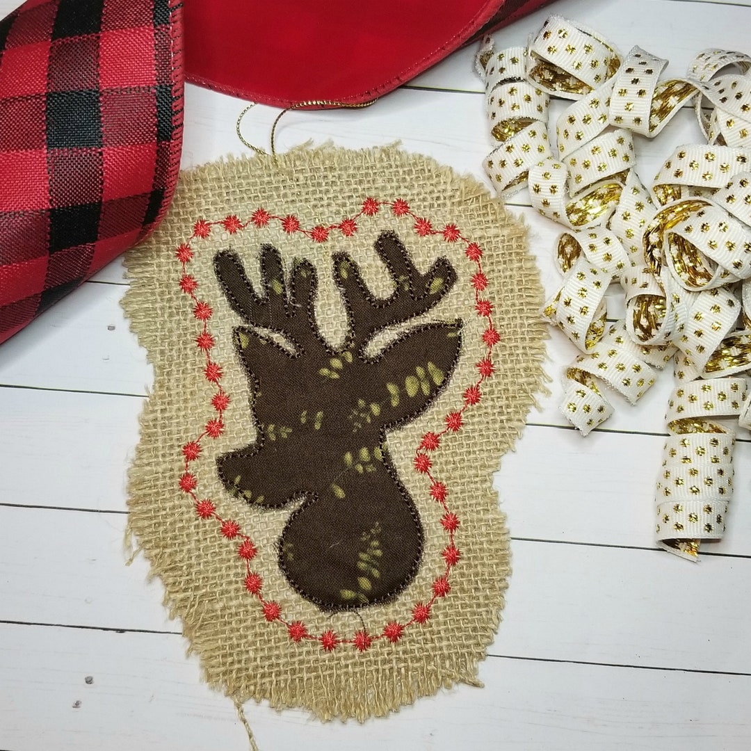 In the Hoop Rudolph Machine Applique Design, ITH Christmas Ornament - Etsy