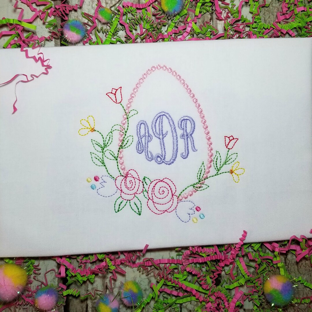 Easter Monogram Frame Machine Embroidery Design Vintage Font Frame for ...