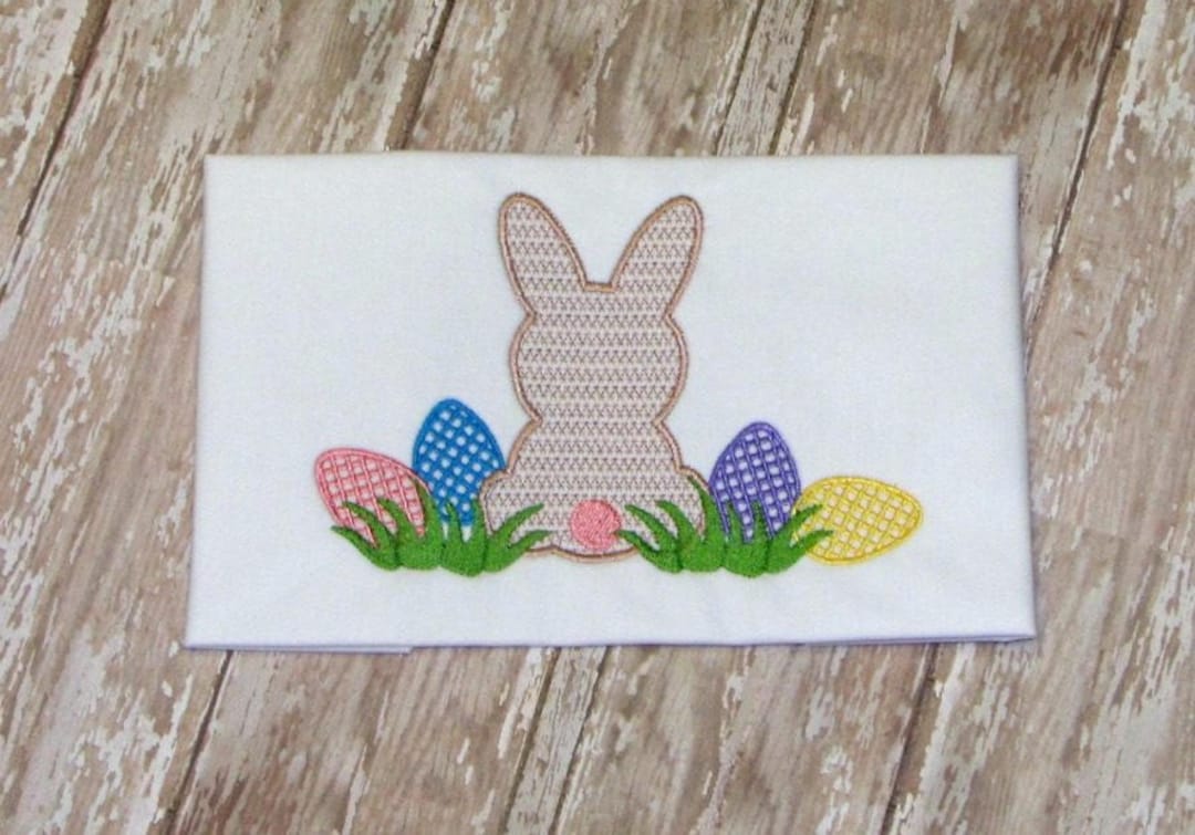 Easter Bunny Design for Machine Embroidery With Eggs, Motif Stitch ...