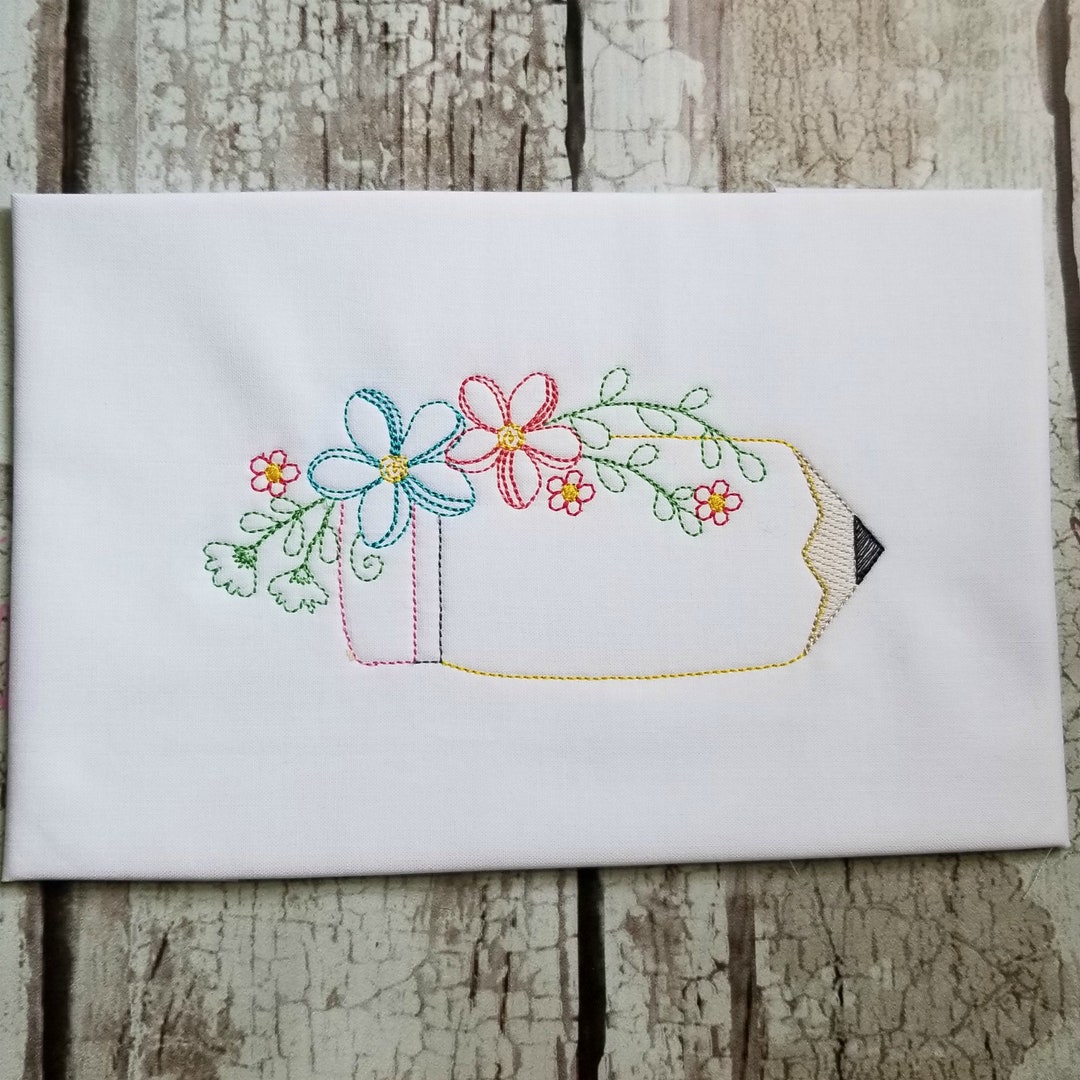 Back to School Pencil Machine Embroidery Design Vintage - Etsy