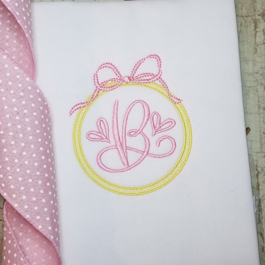 Embroidery Monogram Frame With Bow Machine Embroidery Font Frame Etsy
